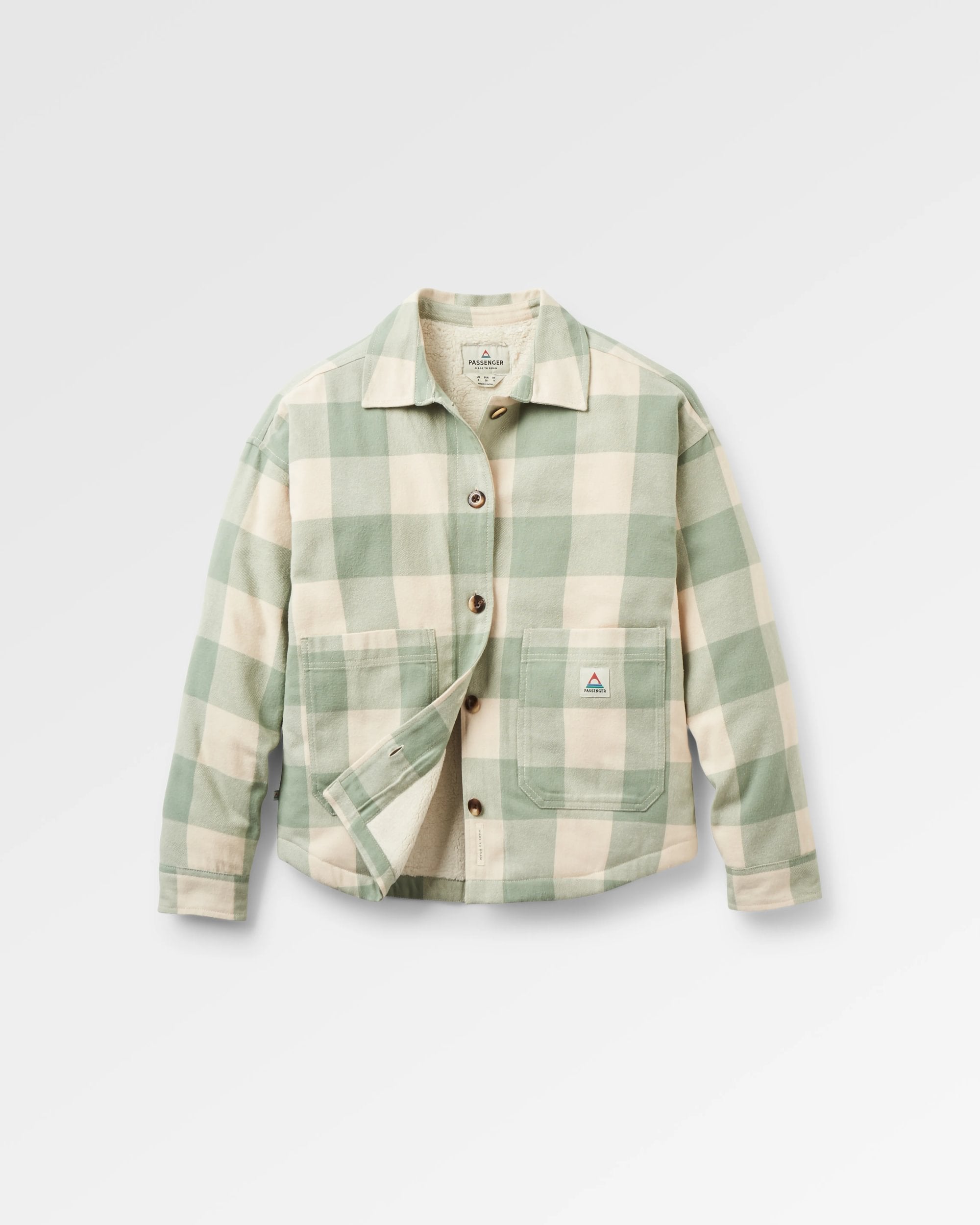 Surchemise en coton bio Flint Pistachio Buffalo Check – Passenger
